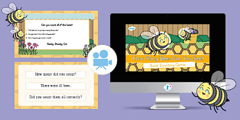 1-10 Find the Bees and Count Interactive PowerPoint