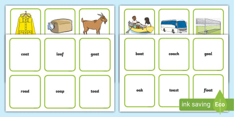 'oa' Sound Family Word Sorting Activity Pack