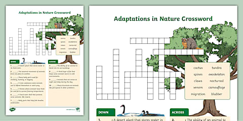 Animal Adaptations Word Search