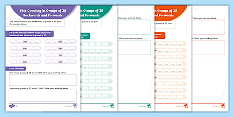 Counting in Steps of 25 Activity Sheet