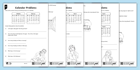Reading Calendars Differentiated Worksheets