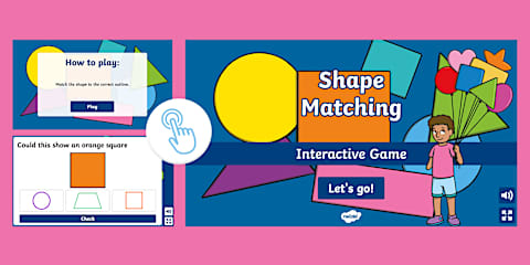 Interactive 2D Shape Monster Game | Shape Matching | EYFS