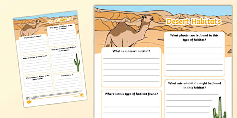 Desert Adjectives Worksheet