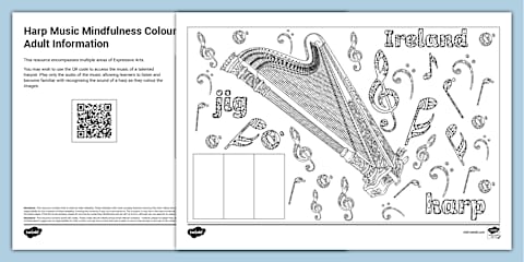 Orchestra Doodle Colouring Pages