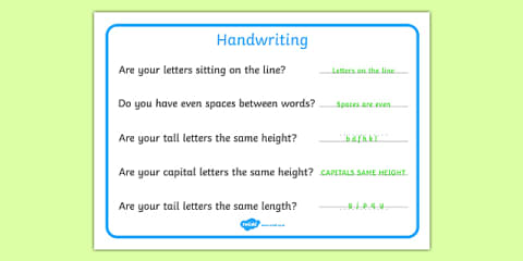 Handwriting Display Posters