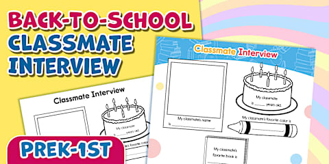 Back to School: Interview a Classmate Worksheet