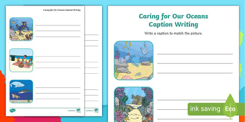 Caring for Our Oceans Early Writing Activity