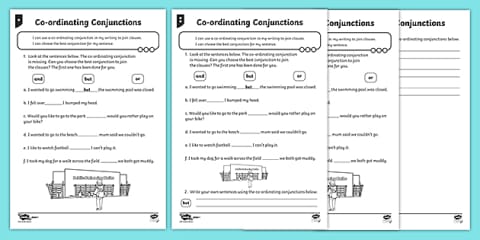 Sentence Matching Game Conjunctions When, If, That and Because