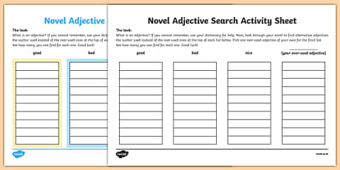 All About Me Adjectives Worksheet