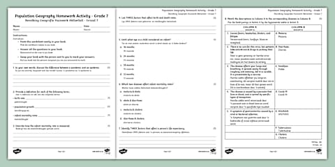 Population growth and Change Grade 7