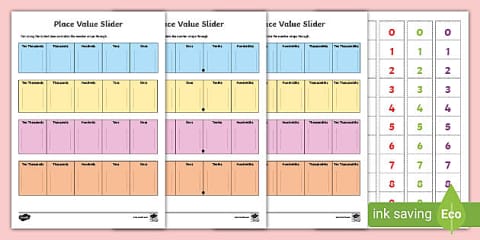 Making Four-Digit Numbers with Dice Open-Ended Place Value Worksheet
