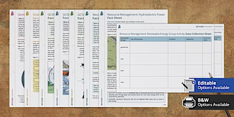 Renewable and Non-Renewable Energy Card Sort Cut and Stick