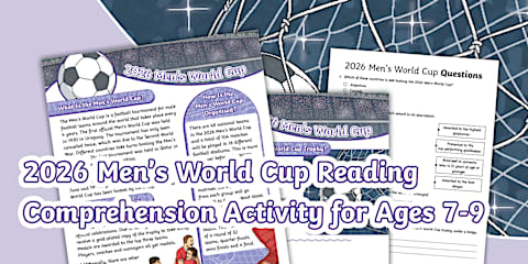2026 Men's World Cup Reading Comprehension Activity for Ages 9-11