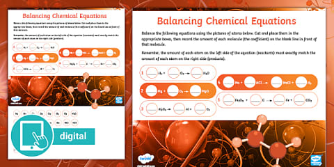 Balancing Chemical Equations Walkthrough Worksheet