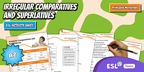 ESL Comparative and Superlative Adjectives Activity Sheet [Kids, B1]