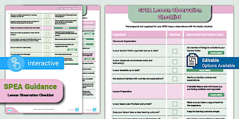 SPEA Guidance - Editable Sample Lesson Plan