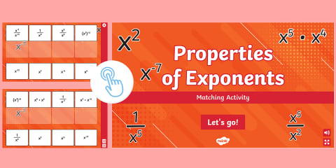 Eighth Grade Properties of Exponents Quiz