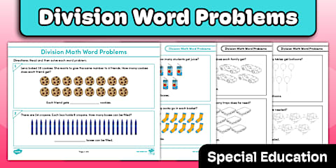 Number Skills Adapted Work Worksheets for Special Education