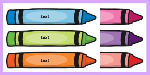 Editable Coloured Crayons