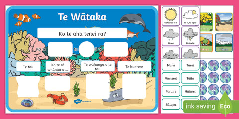 Daily Weather Display Calendar English/Te Reo Māori