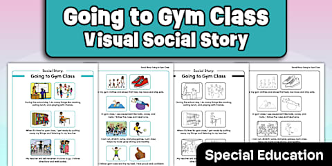 Eating Lunch in the Cafeteria Social Story Booklet for Special Education