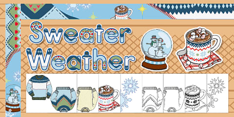 Winter Sweater Weather Bulletin Board Borders