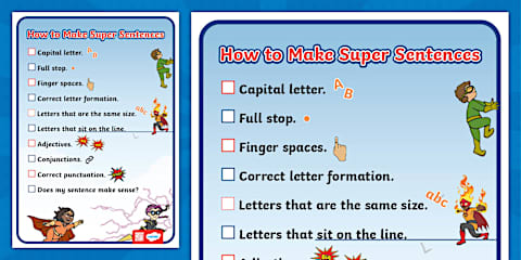 How to Make a Super Sentence Checklist