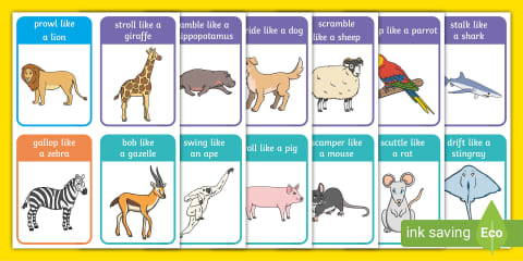 Animal Movements Gross Motor Activity Cards
