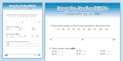 Numbers to 120 Flashcards