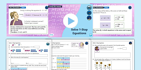 Solving One Step Equations Sheet Two