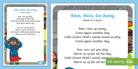 It's Raining, It's Pouring Rhyme