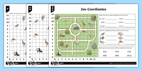 Third Grade Location Mapping Grid Worksheet