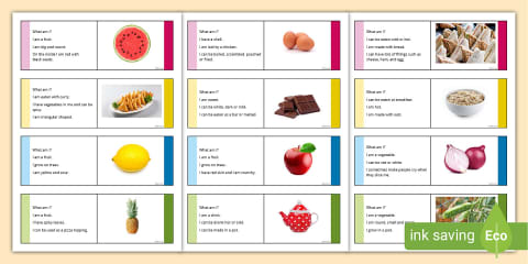 What Am I? Fruit and Vegetables Guessing Game