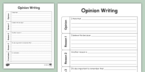 O.R.E.O. Opinion Writing Graphic Organizer Template for 3rd-5th Grade