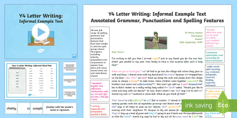 KS1 Letter Writing: Informal Model/Example Text