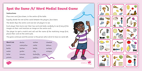 Spot the Same /t/ Word Final Sound Game