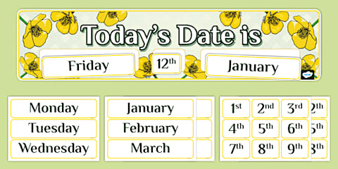 Space Themed Today's Date Display Pack