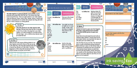 Years 3-6 All About Space Differentiated Reading Comprehension Bumper ...