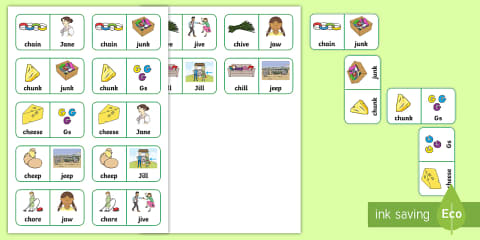 /ch/ vs /t/ Minimal Pair Snap Cards