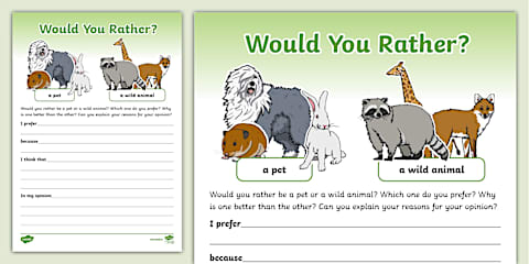 KS2 Animals Opinion Writing Activity