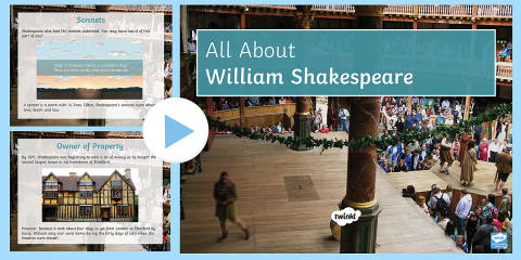 KS2 William Shakespeare Cut and Stick Sequencing Activity