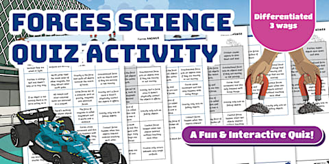 Year 7 - Year 8 Science Forces and Motion Differentiated Worksheets