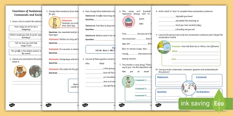 Commands, Questions and Statements Sorting Activity