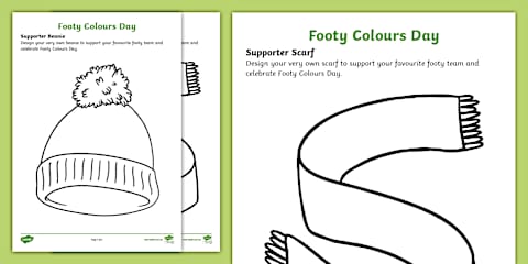 Footy Colours Day Team Supporter Editable Posters