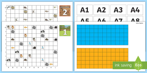 Animal Grid Reference Cut and Stick Activity