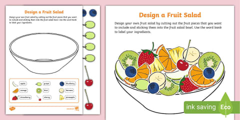Label the Fruit Cut and Stick Activity