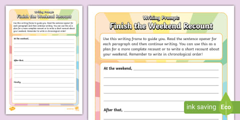 My Weekend Newspaper Writing Template
