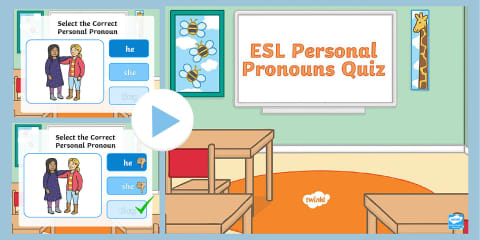 Personal Pronouns PowerPoint & Google Slides for ELL