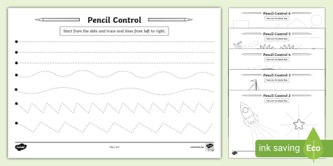 Ocean Pencil Control Worksheet