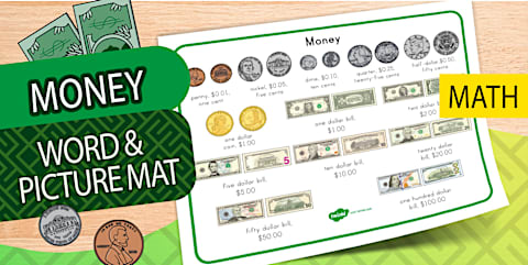 British (UK) Money Coins and Notes Display Posters KS1 Printable